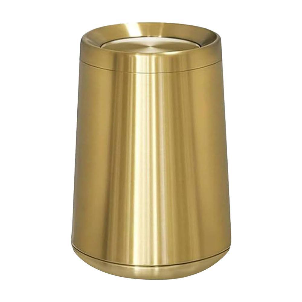 Afoxsos Unique 2.6 Gallon Gold Indoor Recycling Bin with Swing Cover ...