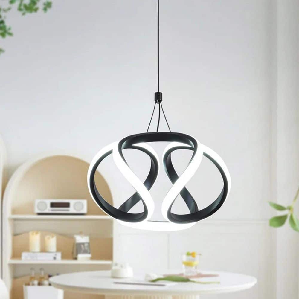 Genoci 35-Watt 1-Light Black Unique Integrated LED Pendant-Light with ...