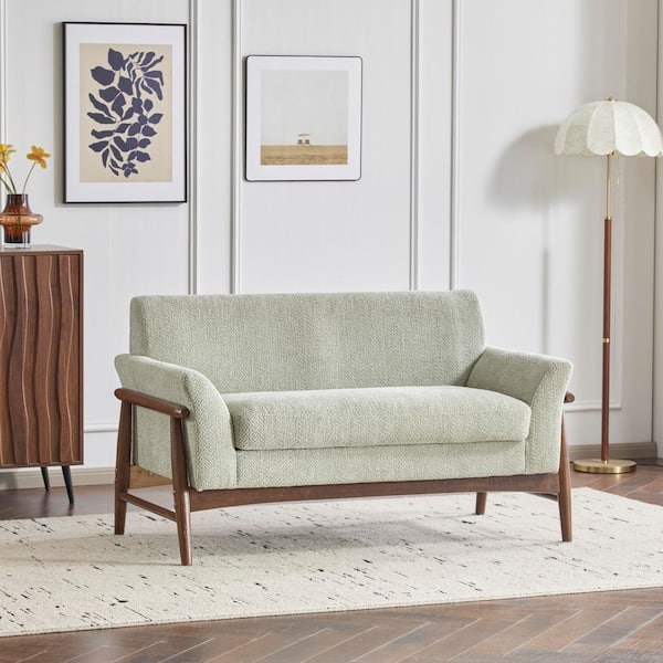 CHRISTOPHER KNIGHT HOME Tora Modern 57.5 in. W Boucle Fabric Cushioned ...
