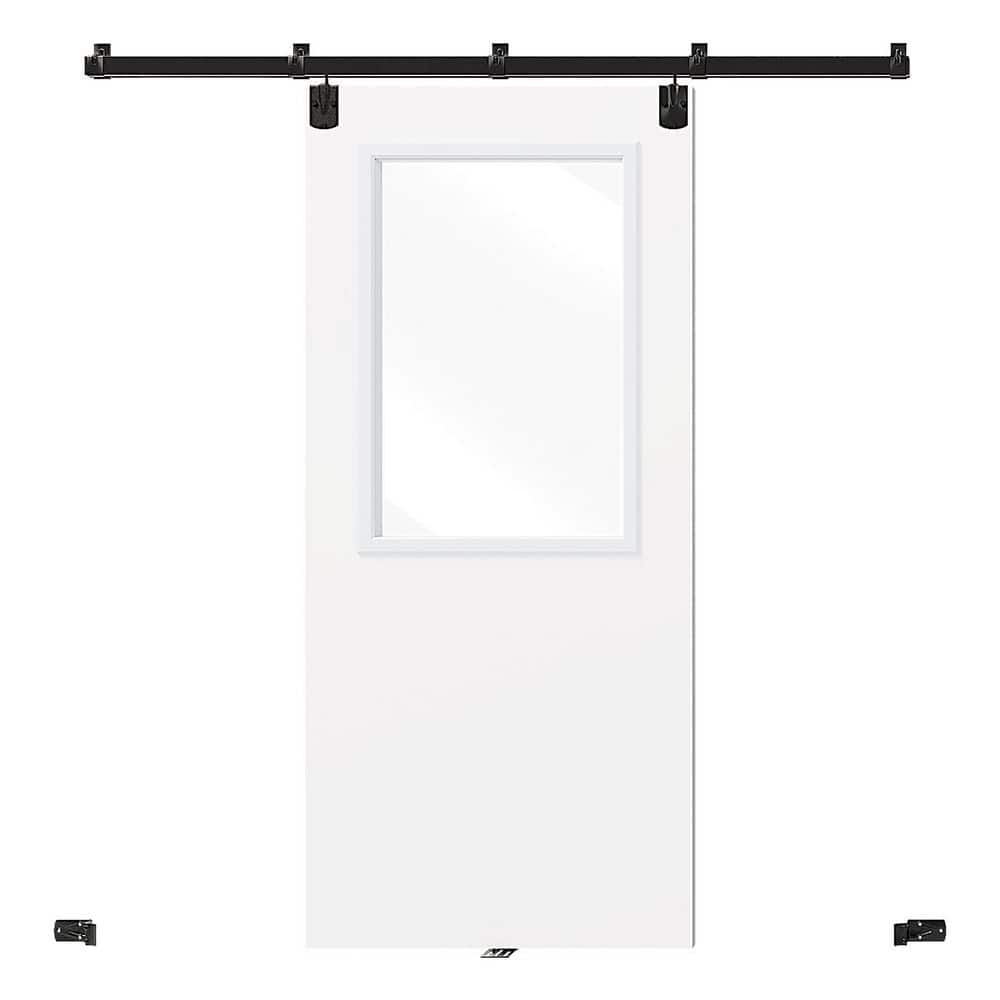 TENONER 36 in. x 80 in. 1-Lite, Clear Glass, White Primed, Composite ...