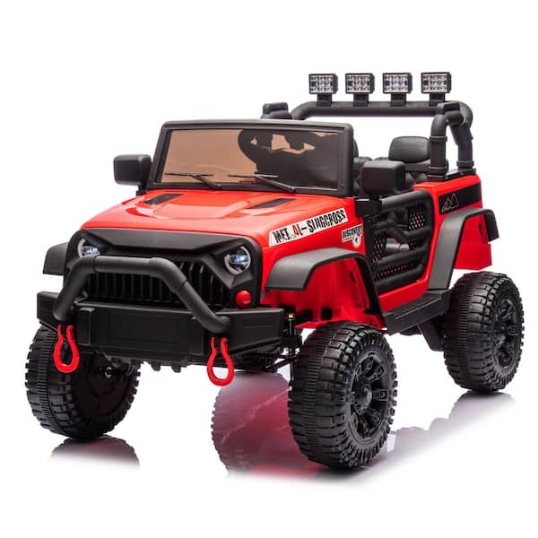 Sudzendf 12 in. Red Kids Truck Car 2.4G with Parents Remote Control, 3 ...