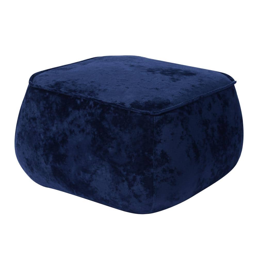 Homy Casa Blue Living Room Square Ottoman RONDAE ICECRUSH BLUE - The ...