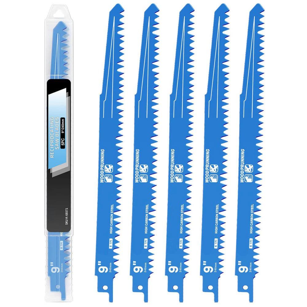 9 in. High Carbon Steel Pruning Reciprocating Saw Blades with 5 TPI for ...