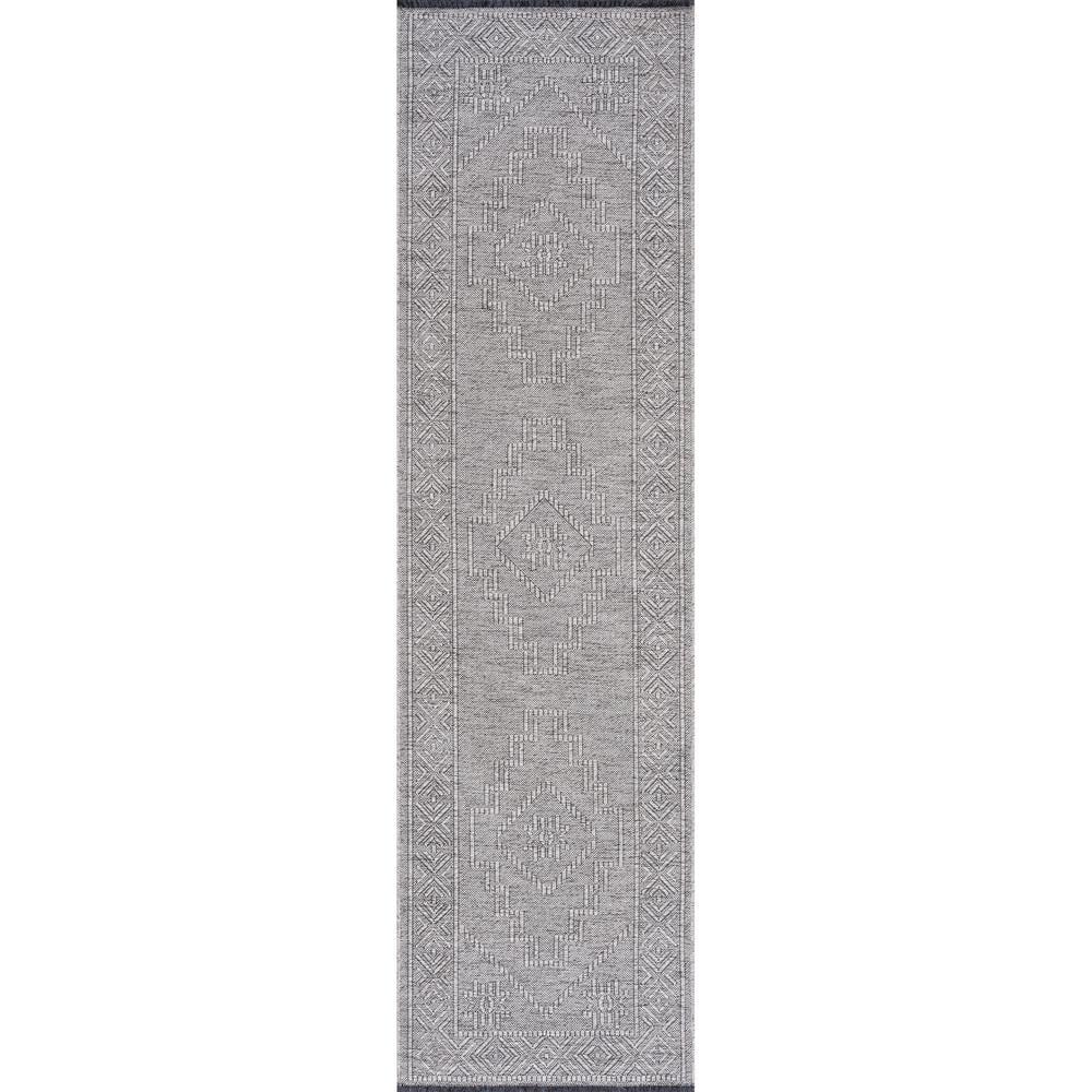 Tayse Rugs Alma Light Gray 2 ft. x 8 ft. Moroccan Machine Washable ...