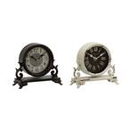 Litton Lane Black Metal Vintage Analog Tabletop Clock (Set of 2) 52565