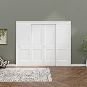 ARK DESIGN 48 in. x 80 in. Paneled 6-Lite White Primed MDF Composite ...