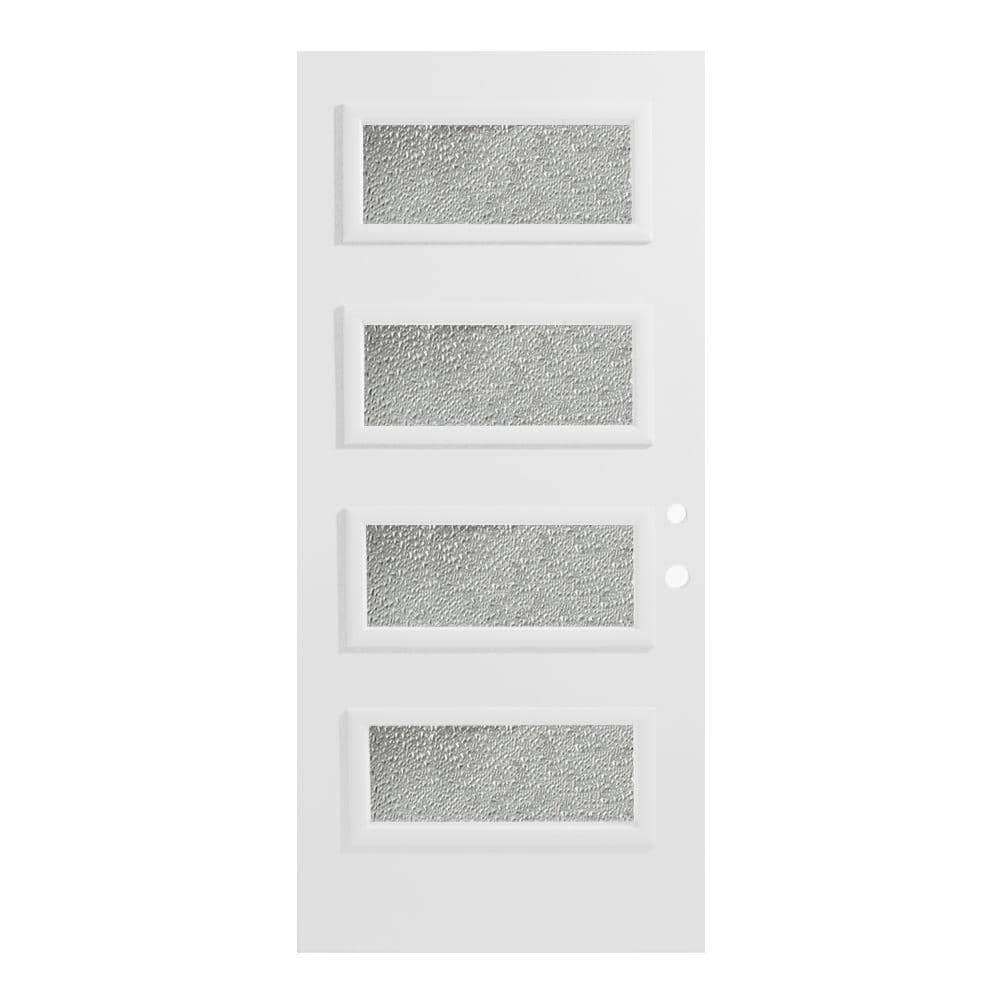 Stanley Doors 36 in. x 80 in. Lorraine Diamond 4 Lite Painted White ...