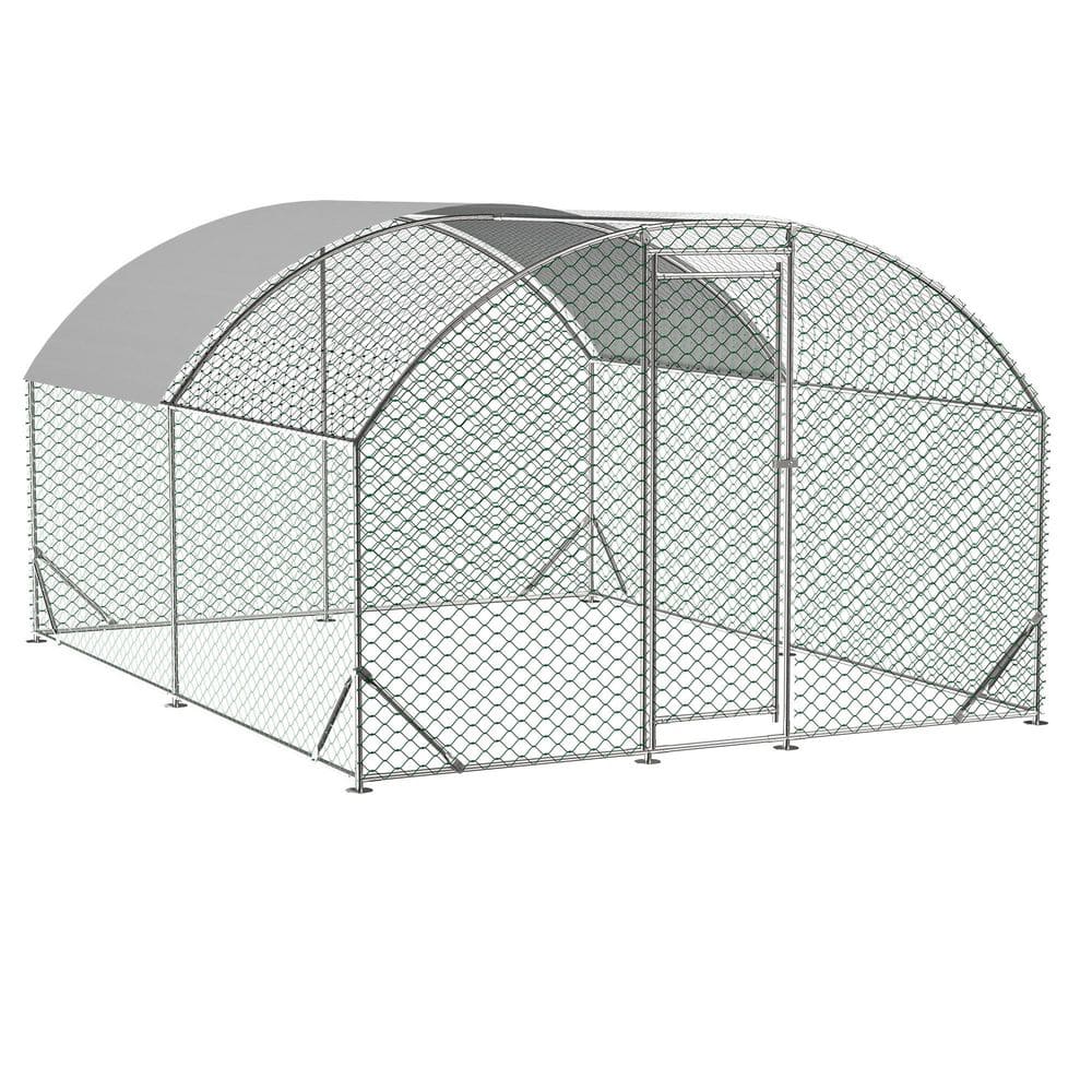 Noble House Lloyd 9.84 ft. W x 13.12 ft. D Galvanized Metal Chicken ...
