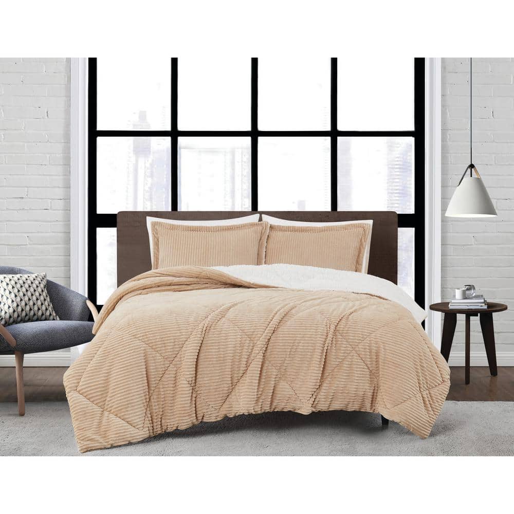 London Fog Corduroy Polyester Tan Twin/Twin XL 2 Piece Comforter Set ...