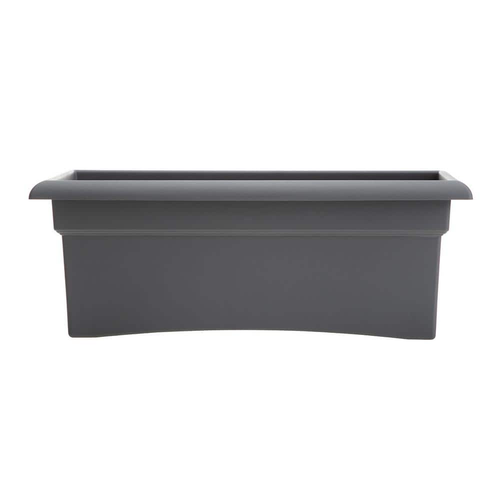 Bloem Veranda 26 in. Charcoal Plastic Deck Window Box Planter VER26908 ...