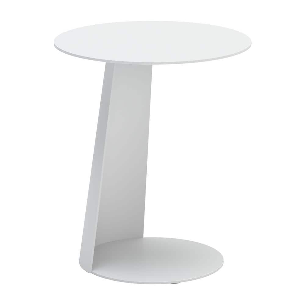 ZUO Sunny Isles Outdoor Collection White Round Aluminum Outdoor Side ...