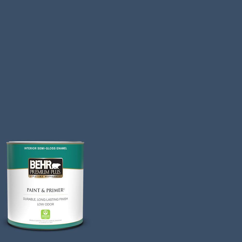 BEHR PREMIUM PLUS 1 qt. #M510-7 Inked Semi-Gloss Enamel Low Odor ...