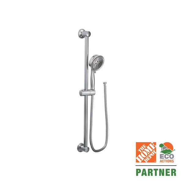 MOEN 4-Spray Eco-Performance Handheld Hand Shower with Slide Bar in ...