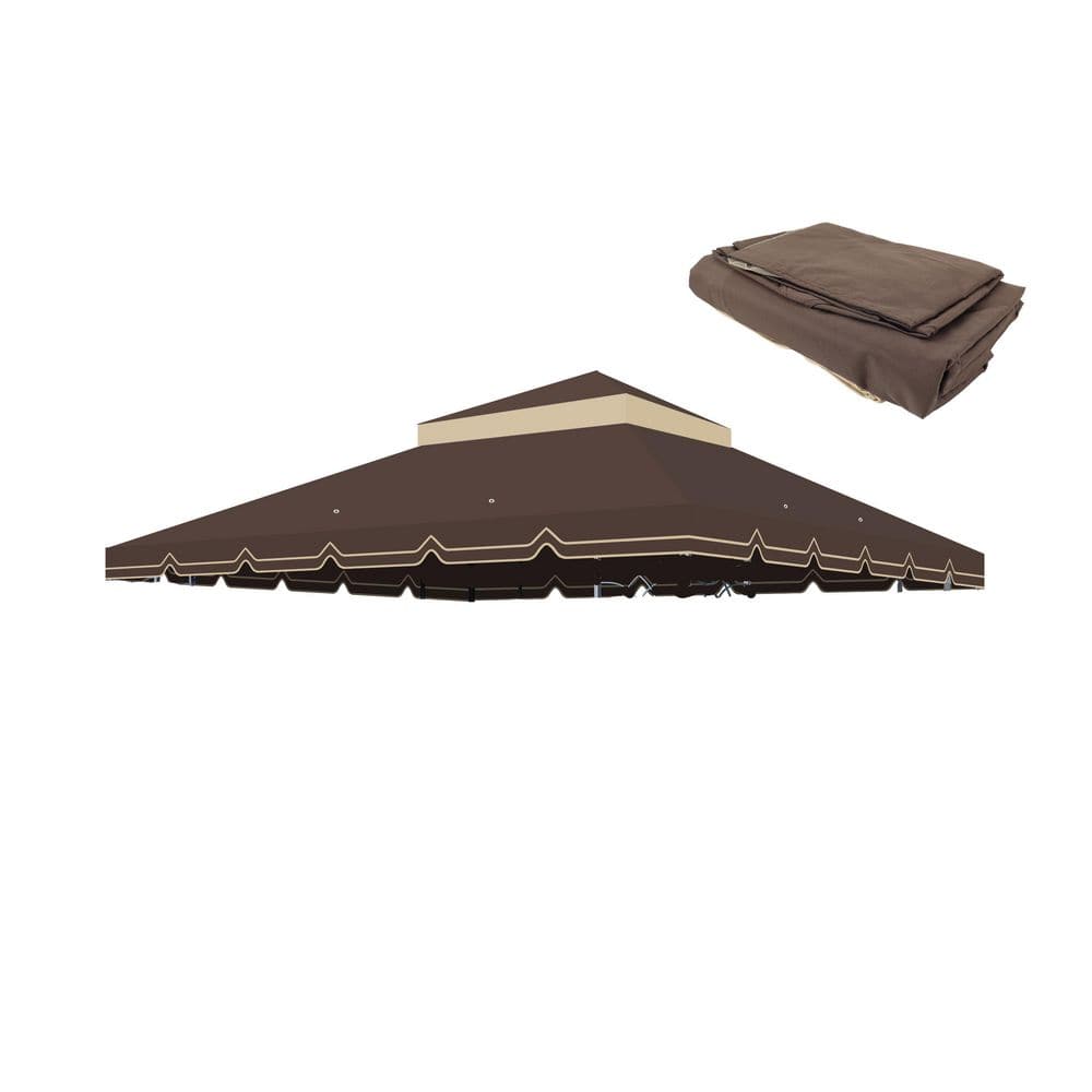 Sudzendf Brown 10 x 10 Ft Outdoor Patio Double Tiered Great Wall Border ...