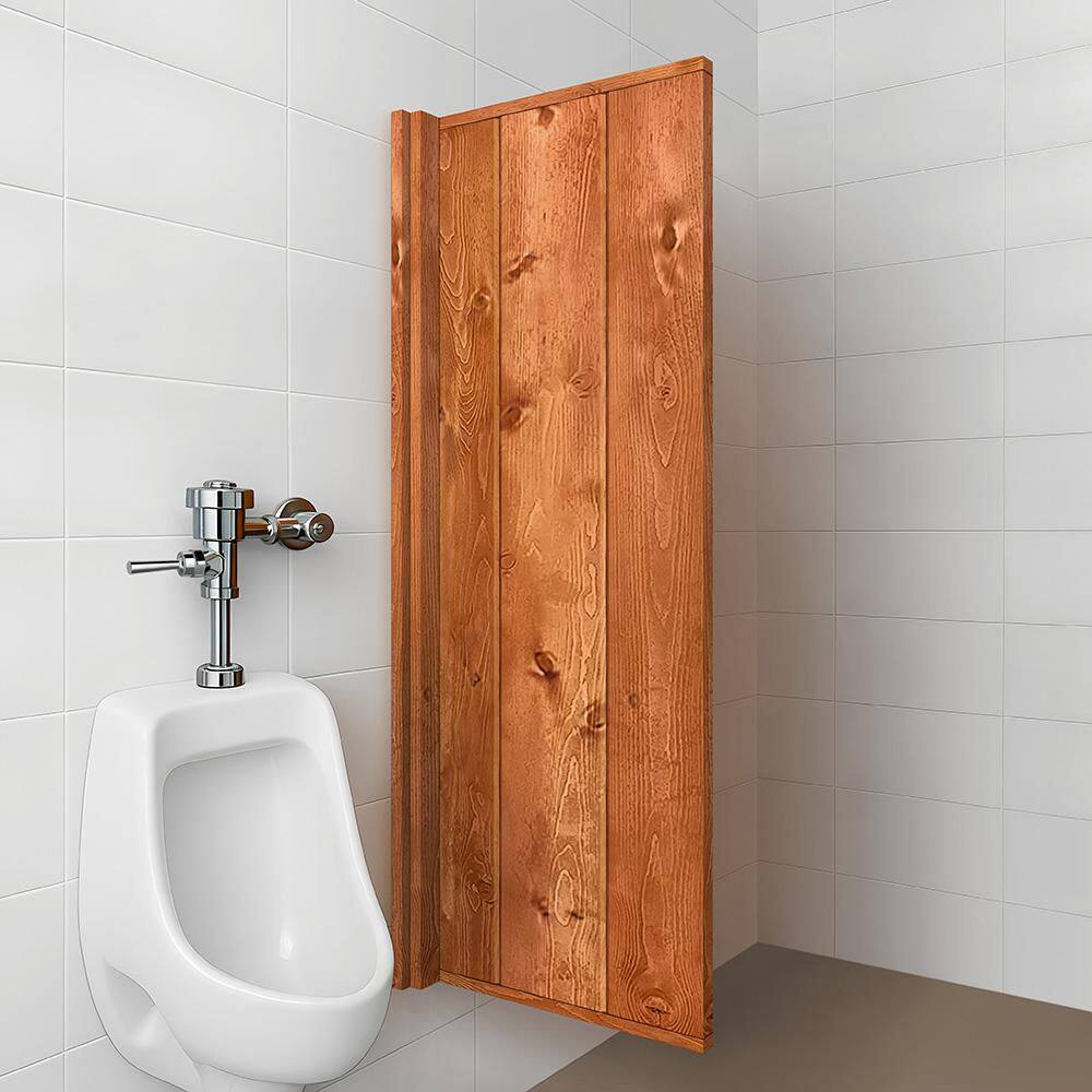 CALHOME 24 in. x 42 in. Red Walnut Solid Pine Wood Bathroom Urinal ...