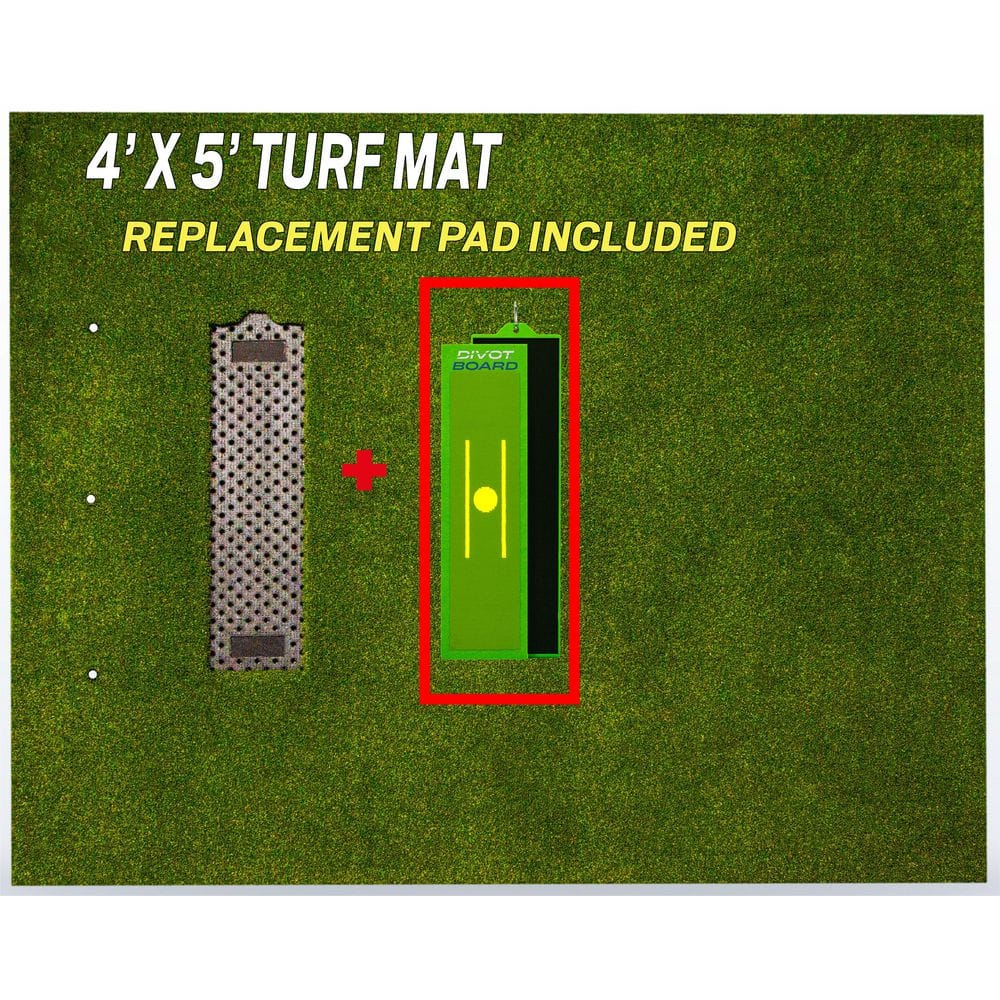 Divot Board Premium Golf Turf Mat Bundle with 1 Board Replacement Pad ...