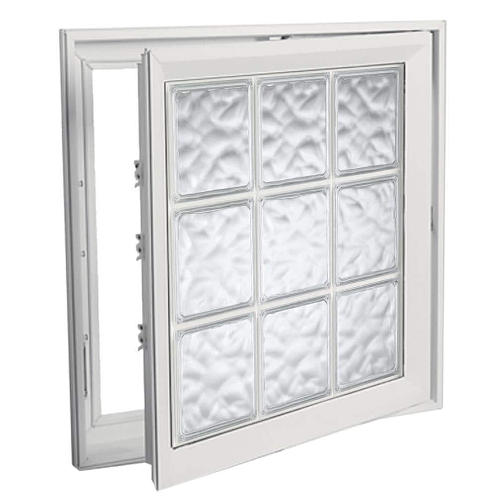 Hy-Lite 21 in. x 21 in. Right-Hand Acrylic Block Casement Vinyl Window ...