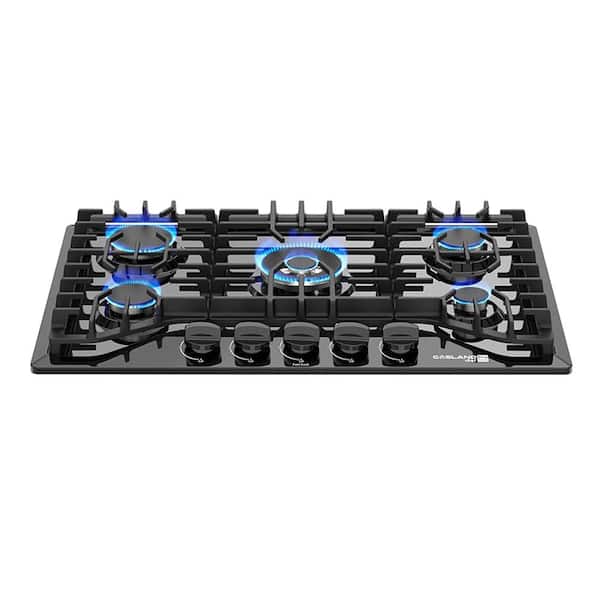 GASLAND 30 in. NG/LPG Convertible Gas Cooktop in Porcelain Enamel with ...