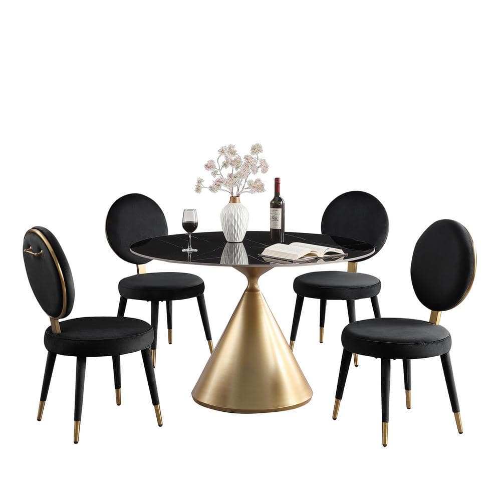 Morden Fort 5-Piece Dining Sets Modern Luxury Dining Table and Chair ...