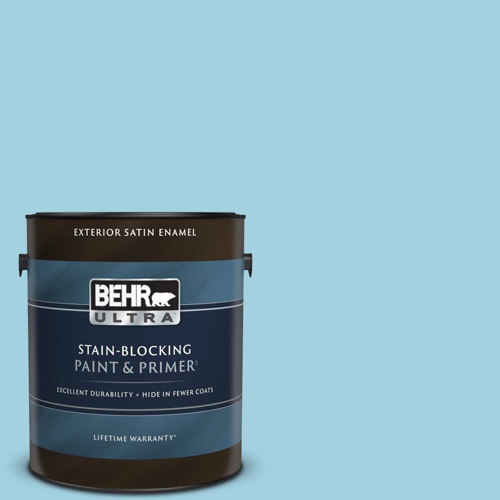 BEHR ULTRA 1 gal. #M480-3 Bengal Blue Satin Enamel Exterior Paint ...