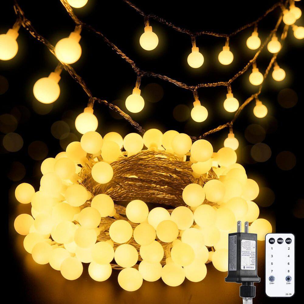 100 LED Connectable String Lights, 33ft Warm White Christmas String ...
