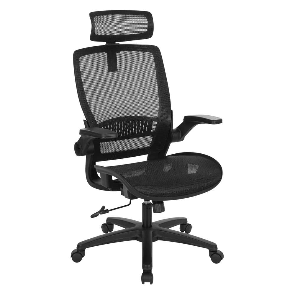 Office Star Products Fabric Seat and Mesh Back Adjustable Height ...