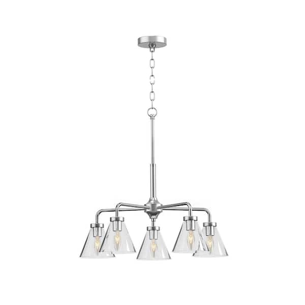 Hampton Bay Myles 5-Light Reversible Chandelier Brushed Hampton Bay Myles 5-Light Reversible Chandelier Brushed