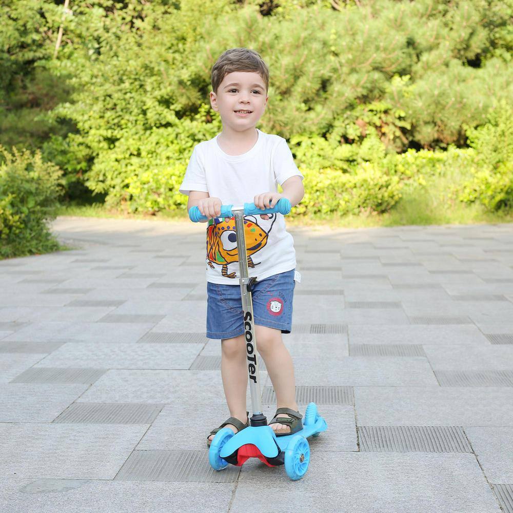 AFAIF 4 Adjustable Height Kids Scooter, Extra-Wide Deck with Brake and ...