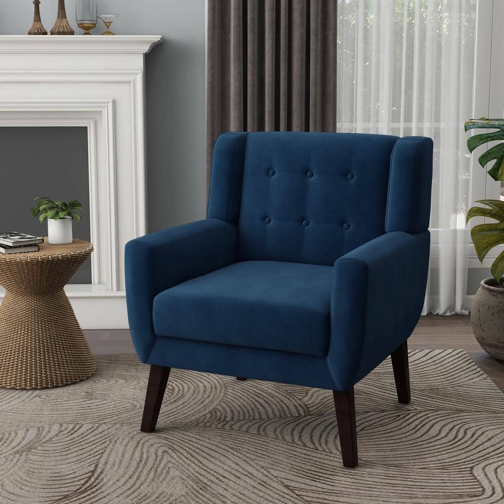 Uixe Royal Blue Velvet Upholstery Arm Chair (Set of 1) SF0003-RYBL-VT ...