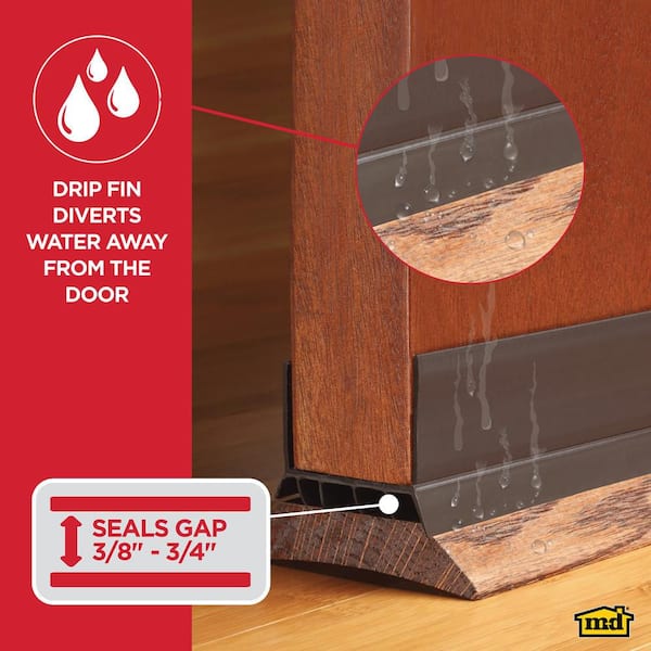 M-D Building Products 36 in. Brown Vinyl U-Shape Slide-On Under Door ...
