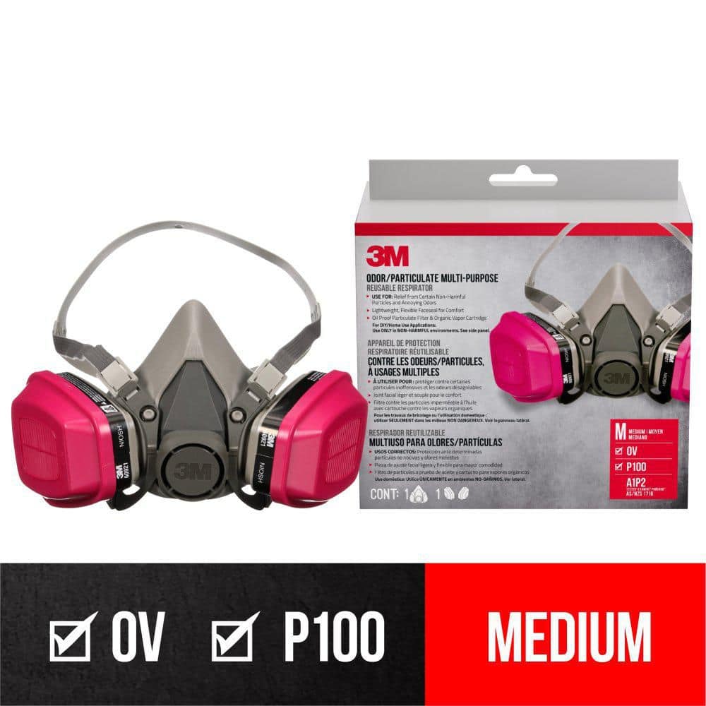 3M OV/P100 Odor/Particulate Multipurpose Reusable Respirator, 1 ...
