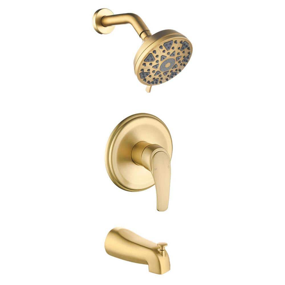 Fapully Single Handle 2-Spray Tub and Shower Faucet 2.5 GPM, 5 in. Head ...