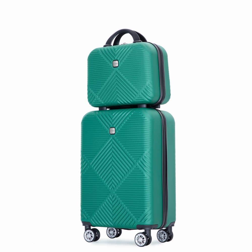 grossag 2-Piece Dark Green Spinner Wheels, Rolling, Lockable Handle and ...