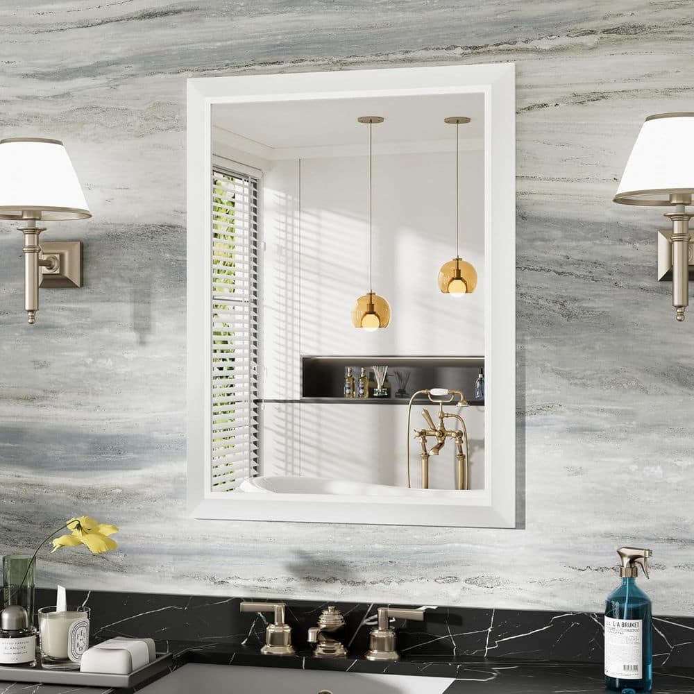 KIOTEE 24 in. W x 32 in. H Rectangular Framed French Cleat Wall Mounted ...