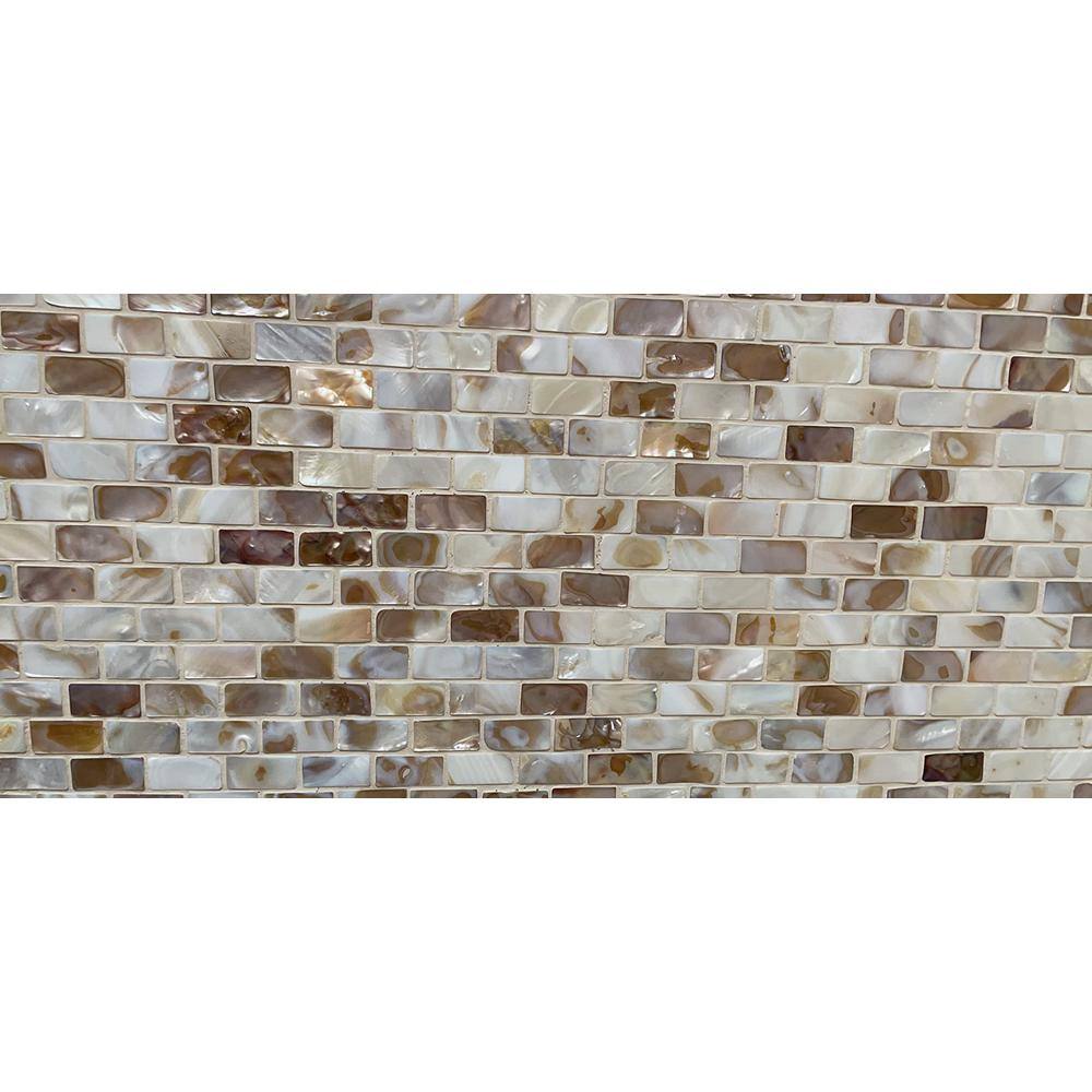 Buy Natural Seashell Tile Colorful Pearl 12 in. x 12 in. Subway ...