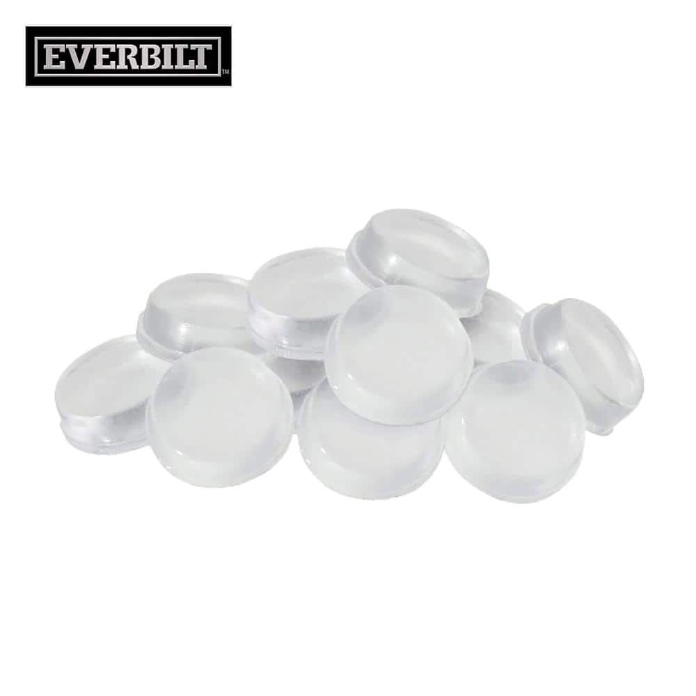 Everbilt 1/2 in. Clear Soft Rubber Like Plastic Self-Adhesive Round ...