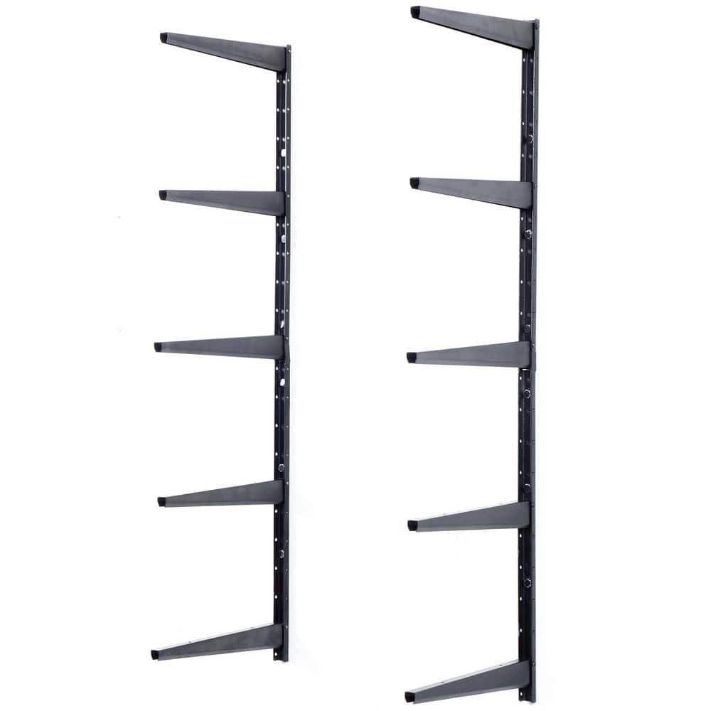 Delta 1.5 in. W x 12 in. D x 41 in. H Black Heavy Duty Wall Rack, Holds ...