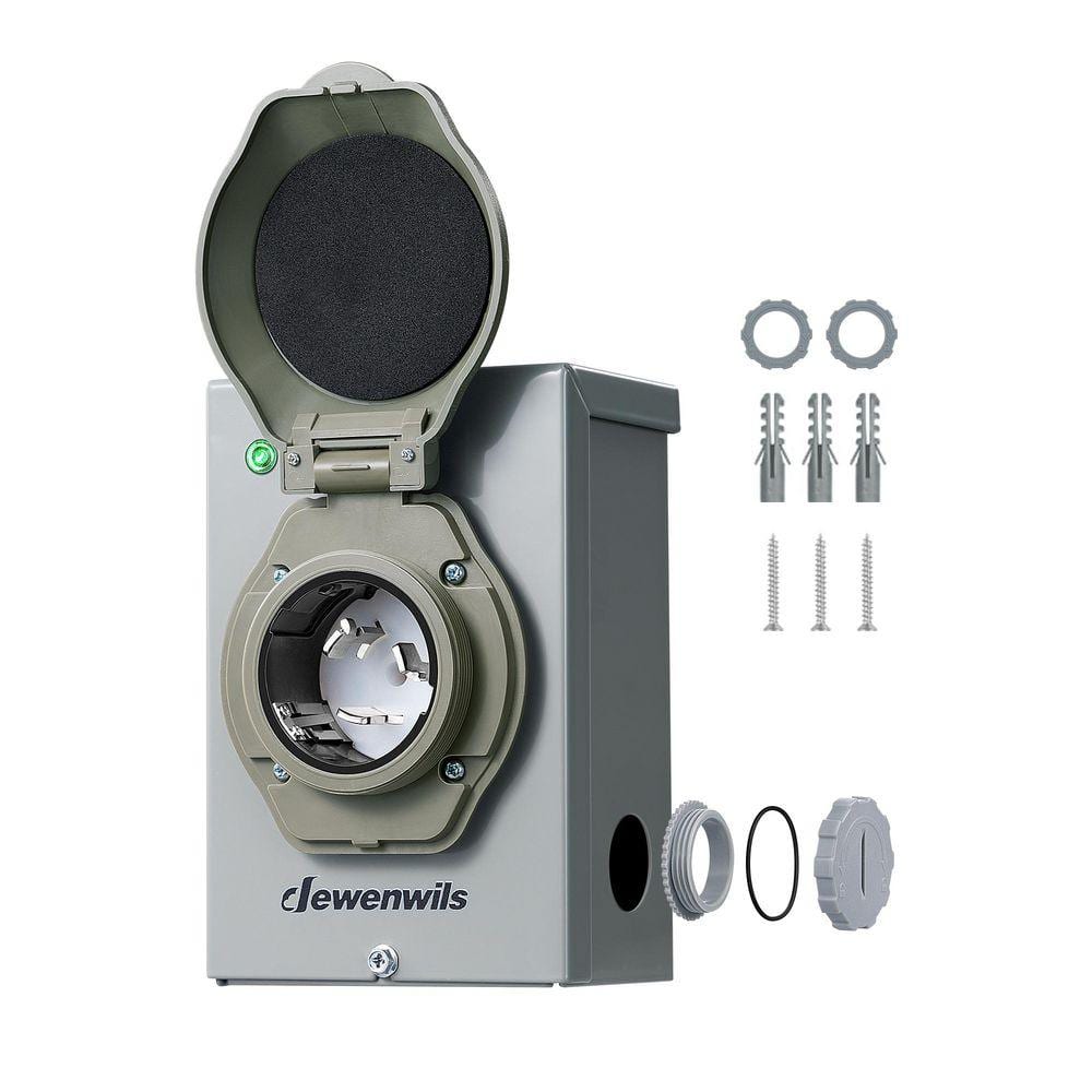 DEWENWILS 50 Amp Power Inlet Box 125/250-Volt 60Hz Backyard SS2-50P ...