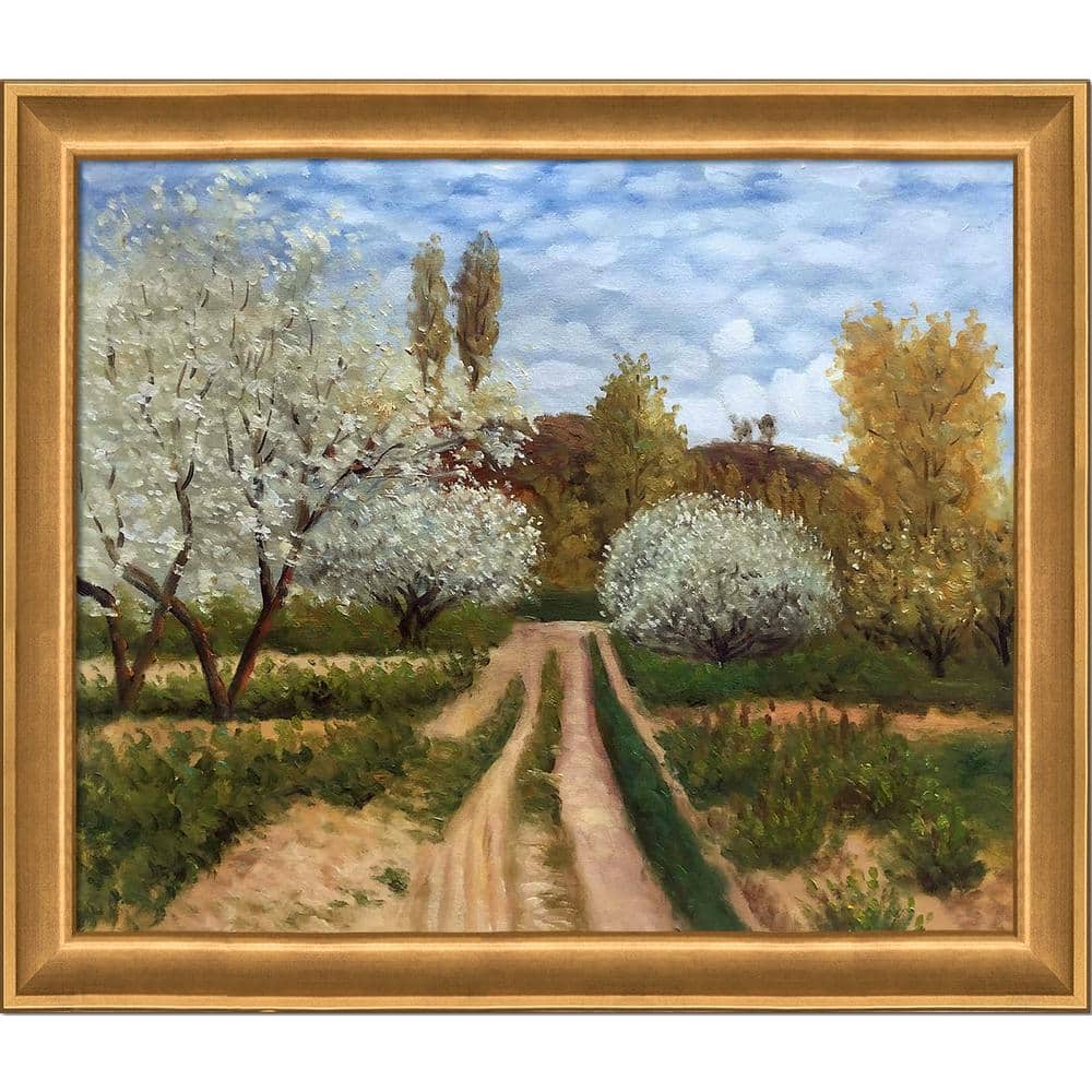 LA PASTICHE Trees in Bloom by Claude Monet Muted Gold Glow Framed ...