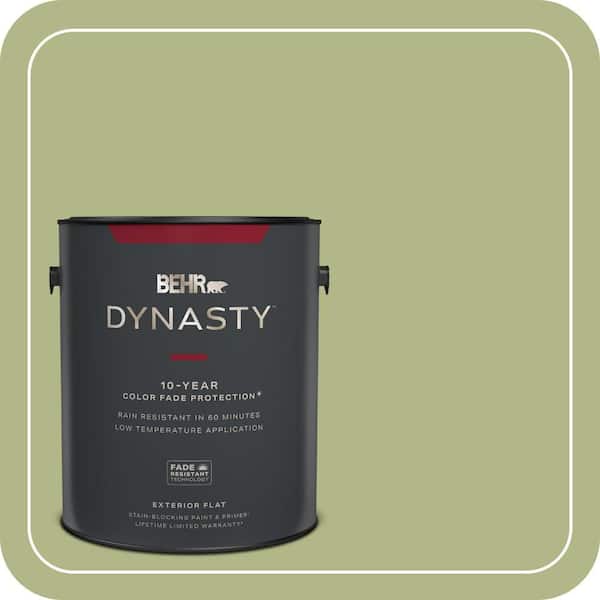 BEHR DYNASTY 1 gal. #PPU10-07 Lima Green Flat Exterior Stain-Blocking ...