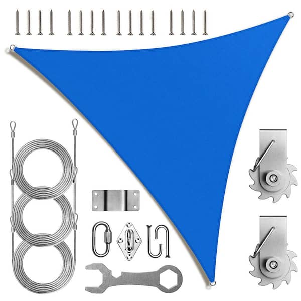 AMGO 8 ft. x 8 ft. x 8 ft. Triangle Sun Shade Sail with Hardware TAWAL ...