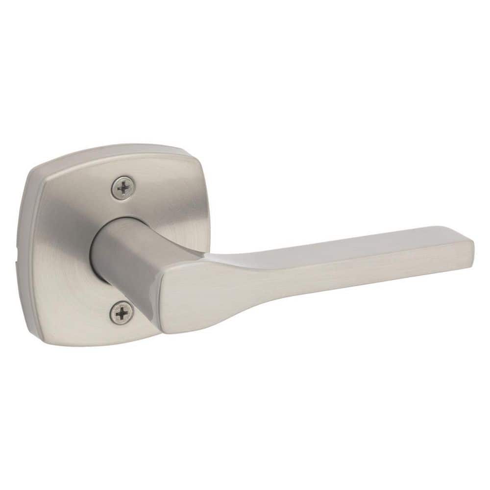 Kwikset Tripoli Satin Nickel Half Dummy Door Handle with Soft Modern ...