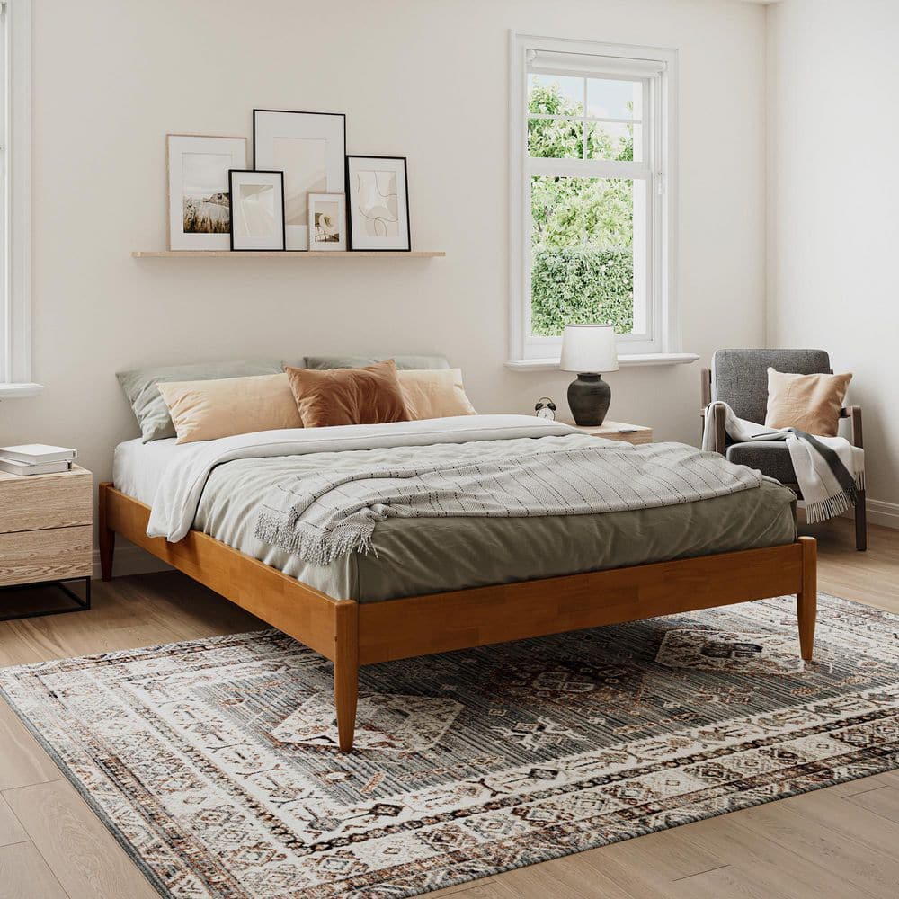 AFI Key West Basic Light Toffee Natural Bronze Solid Wood Frame Queen ...