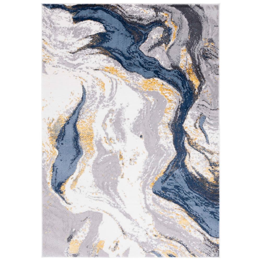 SAFAVIEH Amelia 700 5 ft. x 8 ft.Ivory/Gray Abstract Area Rug ALA718A-5 ...
