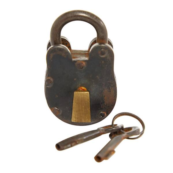 Litton Lane Gray Brass Lock And Key 042301 - The Home Depot