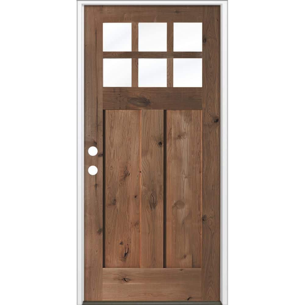 Krosswood Doors 32 in. x 80 in. Craftsman Knotty Alder Right-Hand ...