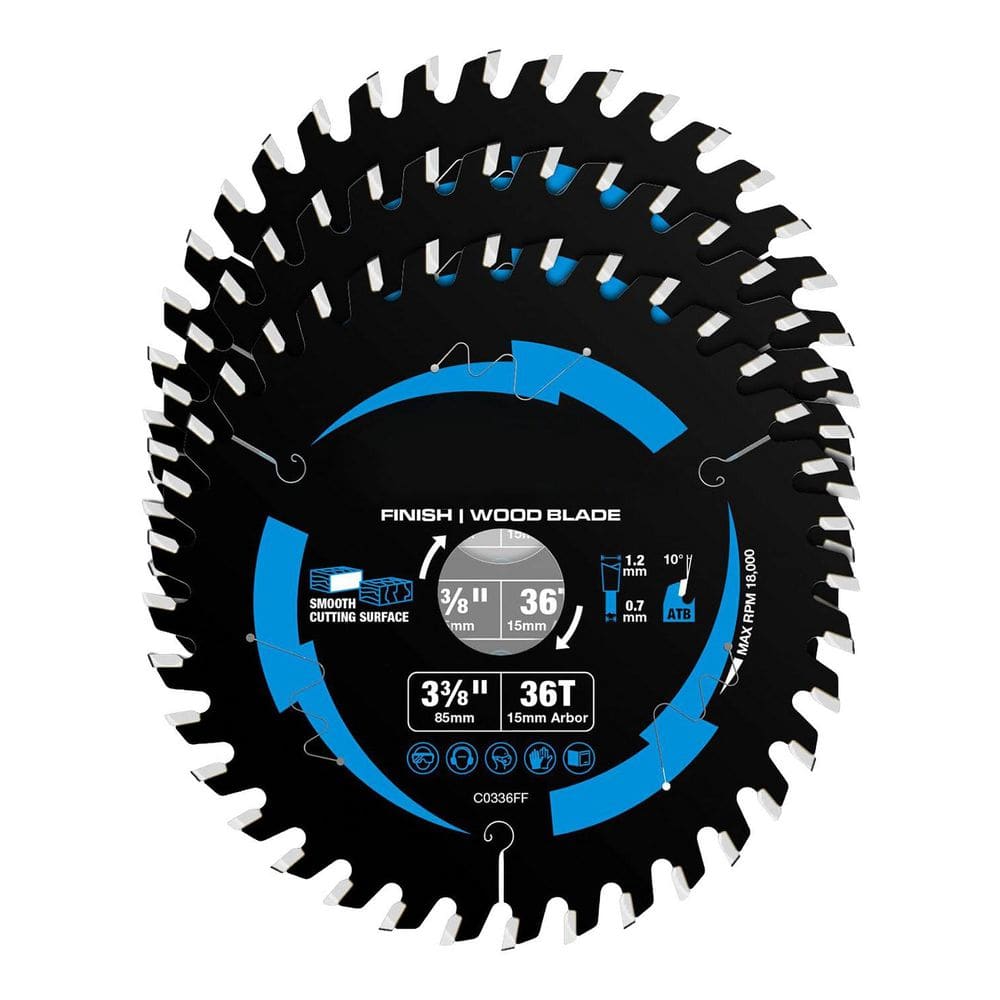 LAIFUCAM 3-3/8 in. 36-Tooth Wood Cutting Carbide Circular Saw Blade ...