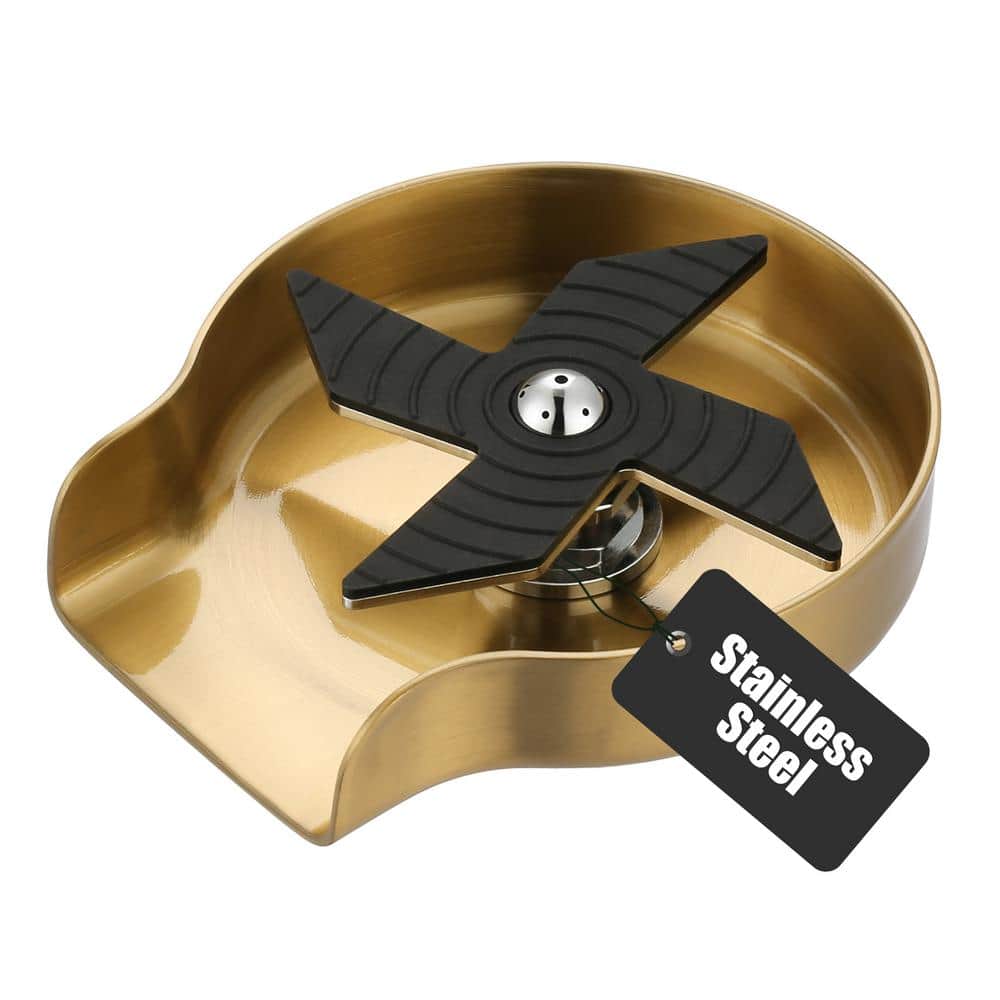 WOWOW Windmill Fan Blade Sink Glass Rinser for Kitchen Sink in Brushed ...