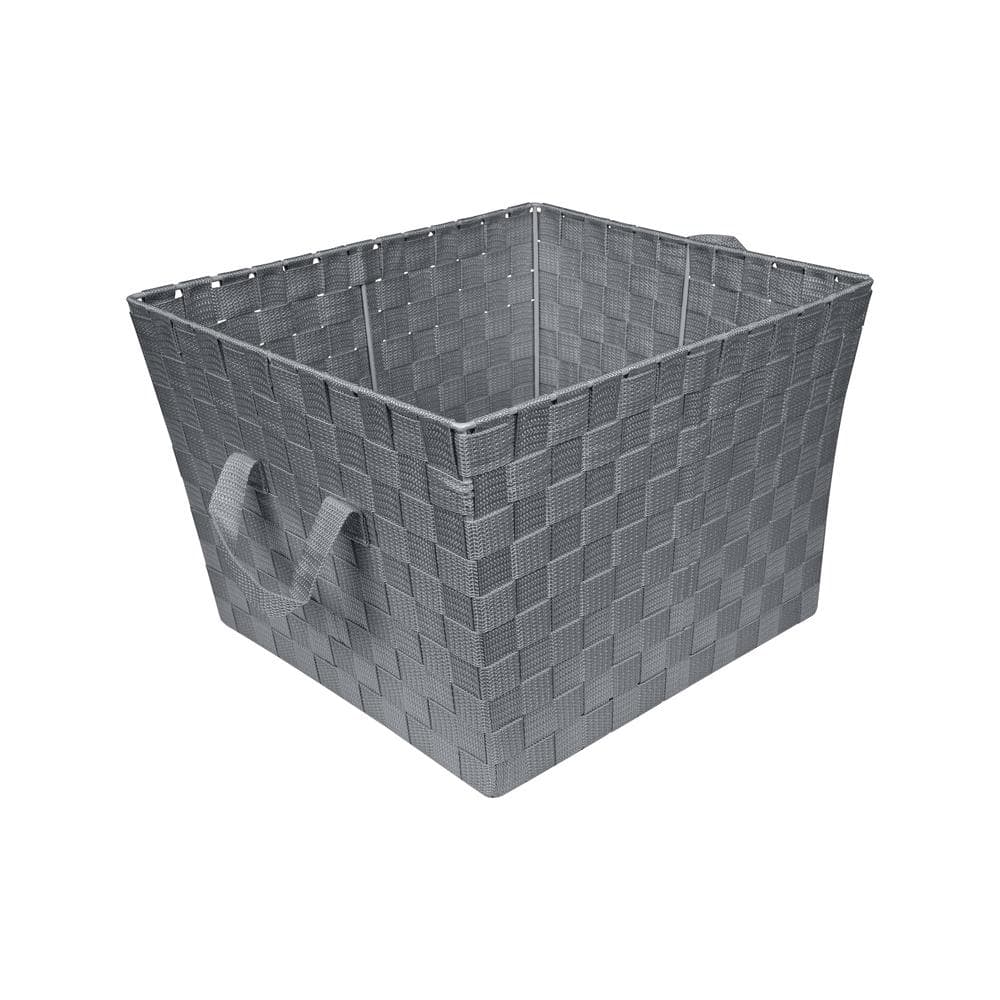 SIMPLIFY 10 in. H x 15 in. W x 13 in. D Gray Fabric Cube Storage Bin ...
