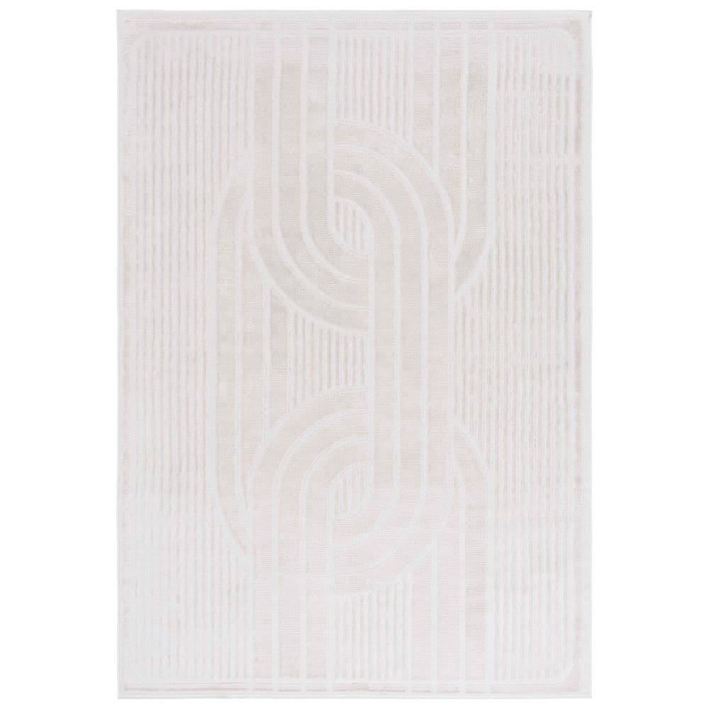 SAFAVIEH Archway 8 ft. x 10 ft. Ivory/Ivory Geometric Knots Area Rug ...